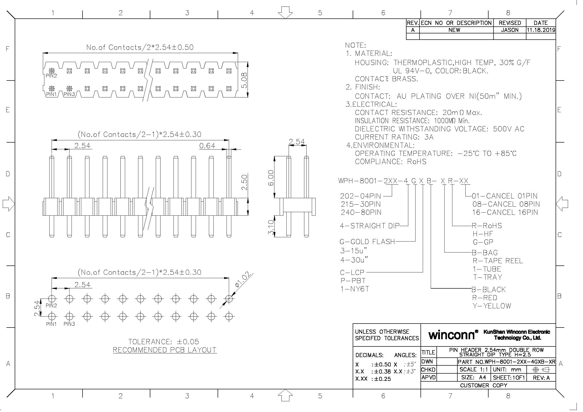 Horizontal Dip Automotive Pin Header Socket From China Manufacturer Pin Header Fpc Connector
